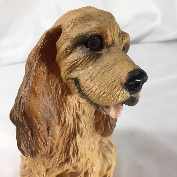Dog | Blonde Cocker Spaniel Life Like Resin Sitting Dog 6 Inch Figurine ...